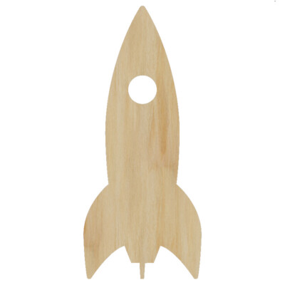 Rocket Cut Out Wood Shape Craft Supply - Wood Craft Rocket Space Cutout ...