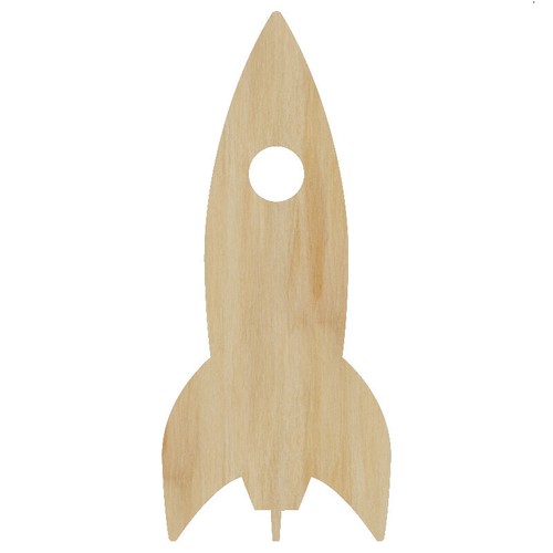 Rocket Cut Out Wood Shape Craft Supply - Wood Craft Rocket Space Cutout ...