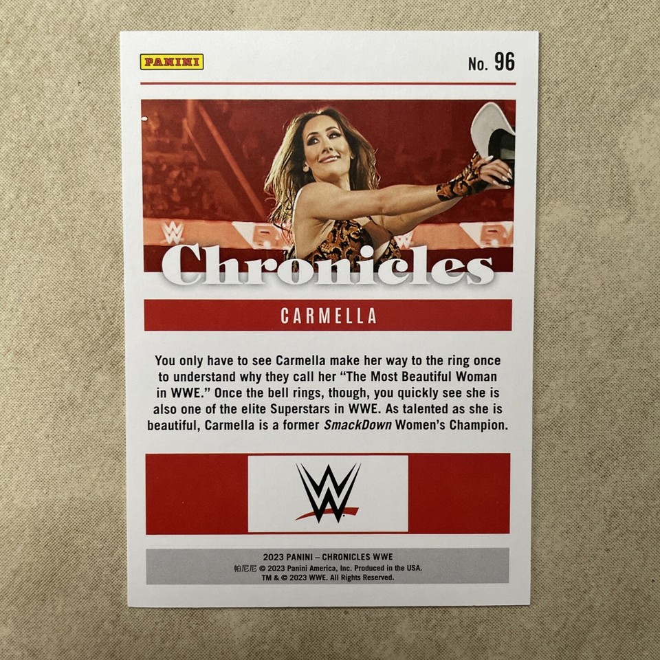 2023 Panini Chronicles WWE Pink #'d /349 #96 Carmella RAW Wrestling ...
