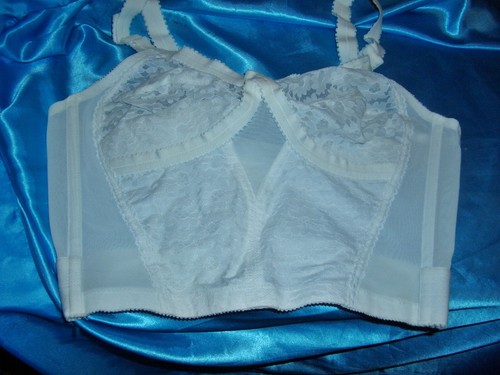 VINTAGE Playtex Mieder Long BH Gr. 80 B weiß Büstenhalter Pin Up Bra ...