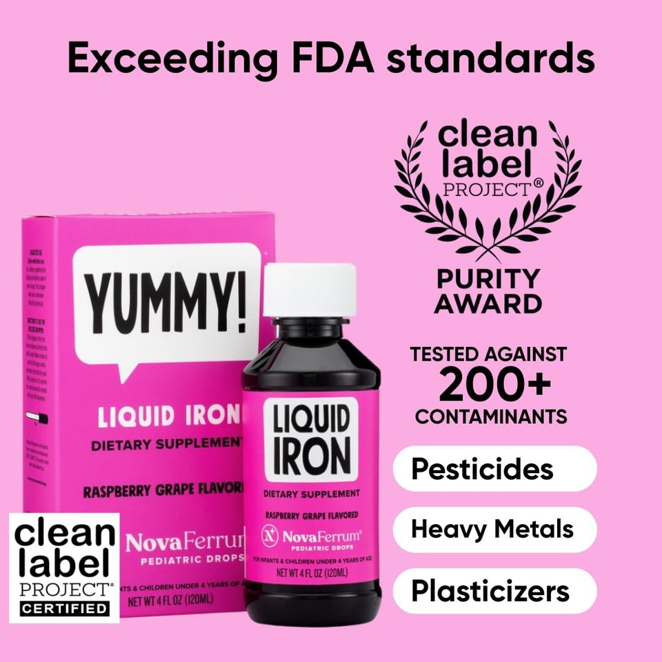 NovaFerrum Yummy | Pediatric Drops Liquid Iron Supplement for Infants ...