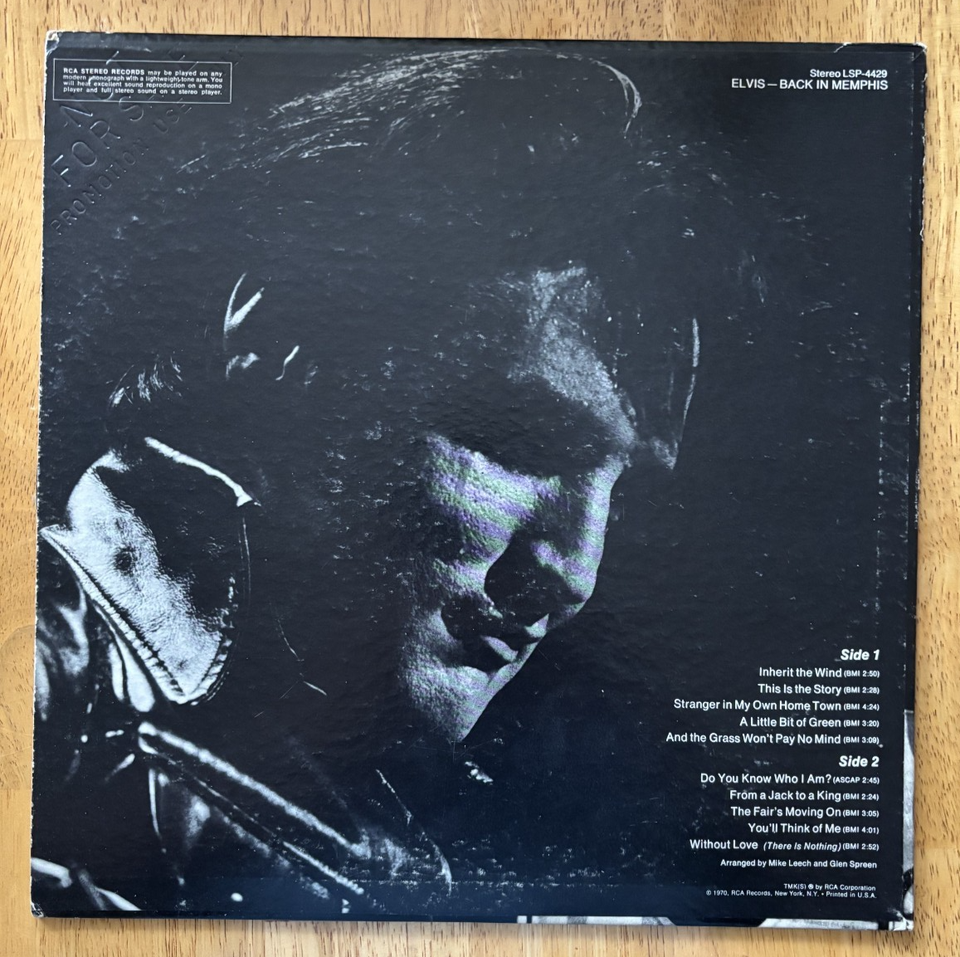 Elvis Presley Back In Memphis Vinyl LP Very Good Condition | eBay