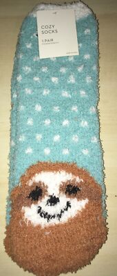 Fuzzy Cozy Socks Sloth Design One Size New | eBay