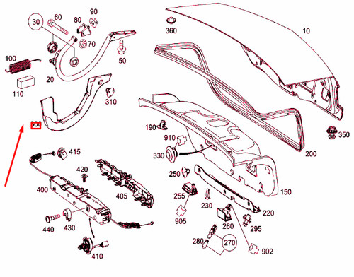 NEW MERCEDES-BENZ E W212 REAR LID RIGHT HINGE CABLE DUCT ...