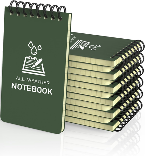 12-Pack Waterproof Mini Spiral Notebooks – 3 x 5 Inches, All-Weather ...