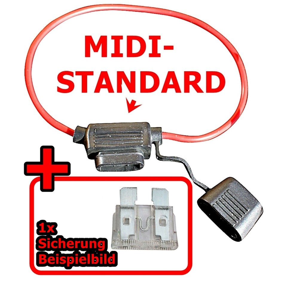 Mini Midi Standard Safety Mount + Flat Fuse Retainer Holder 12V 24V A ...