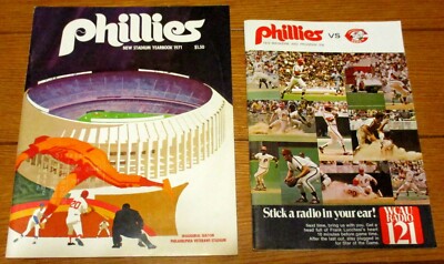 1971 Philadelphia Phillies Yearbook & 1972 Phillies vs. Reds Program ...