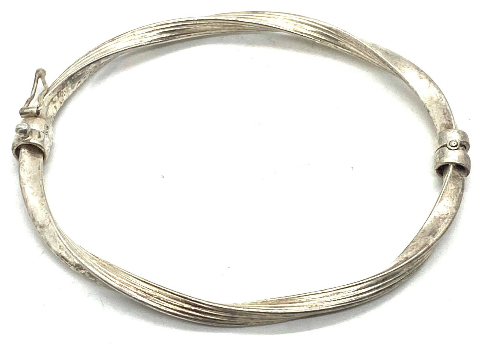 Italian 925 Sterling Silver Wire Hinge Sculpture Bracelet Bangle 7 ...