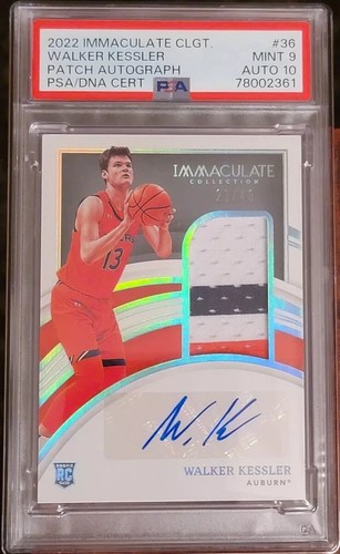 🔥2022-23 Immaculate Clgt WALKER KESSLER Rookie Patch-Auto PSA 10/9 ...
