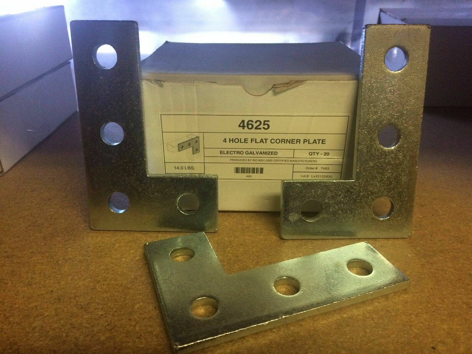 4-Hole Flat Corner "L" Splice Plate Fitting for Unistrut Channel #4625 ...