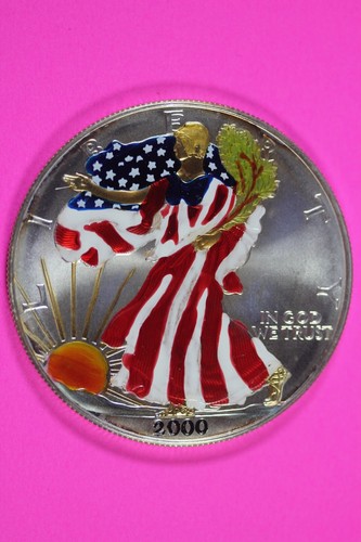 Colorized 2000 American Silver Eagle 1 Ounce .999 Fine Exact Coin Shown ...