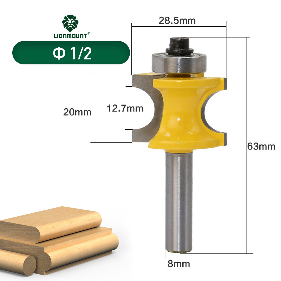 8mm Shank Bullnose Router Bit Set Bead Edge Moulding Profile Dowels ...
