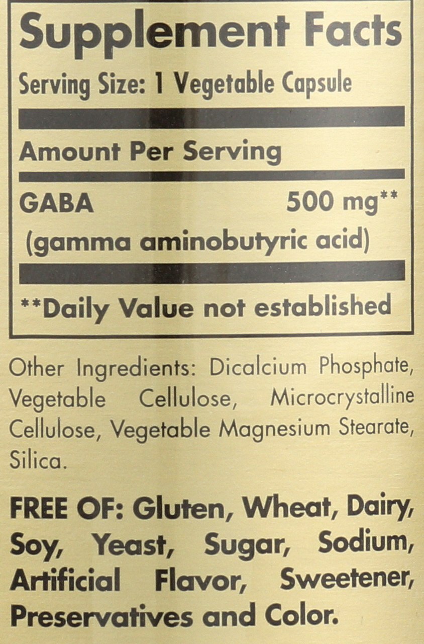 Solgar GABA 500mg 50 Vegetable Capsules | eBay