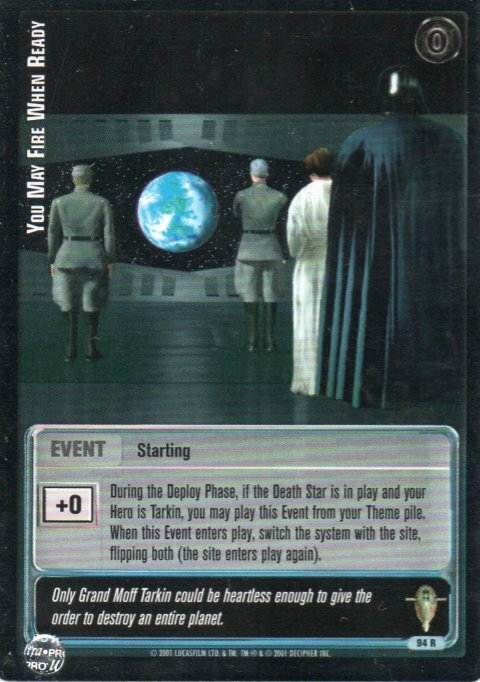Jedi Knights CCG - SV - You May Fire When Ready #94 | eBay