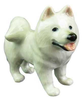 Miniature Porcelain Samoyed dog Figurine Approx 4cm High | eBay