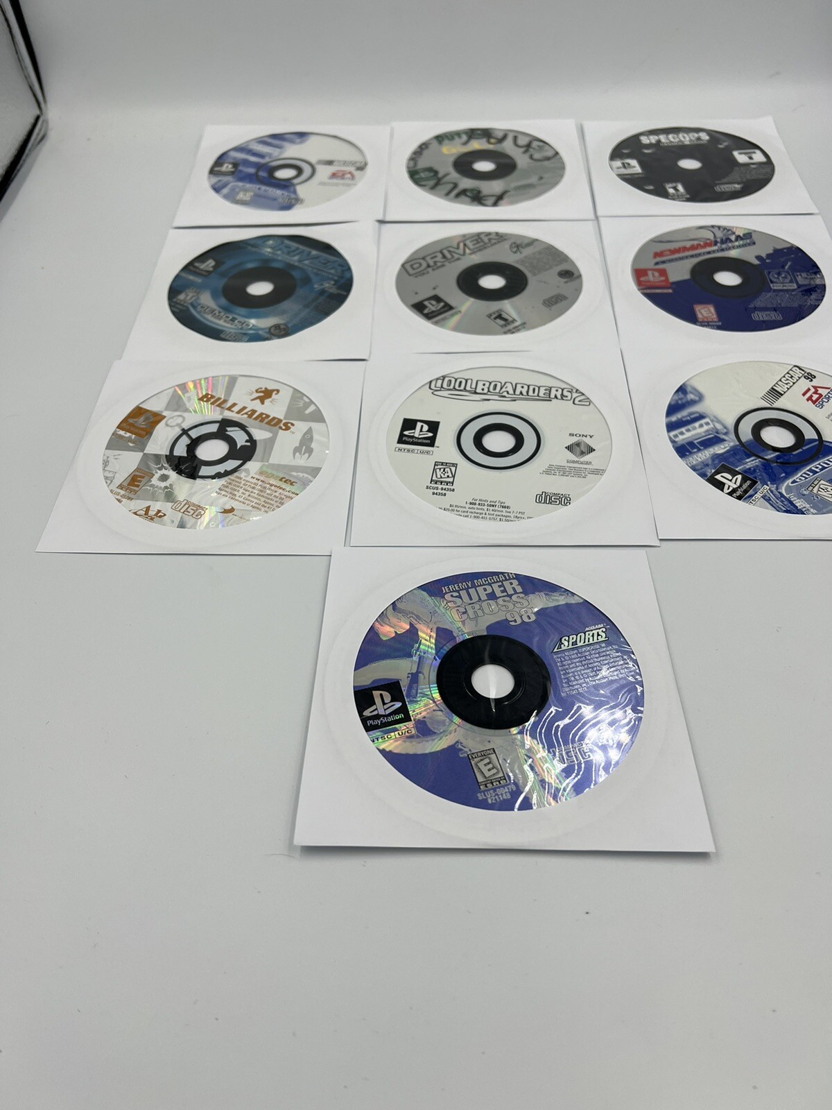 LOT OF 10 PS1 discs In Sleeves Sports Driver Cool Boarders Spec ops | eBay