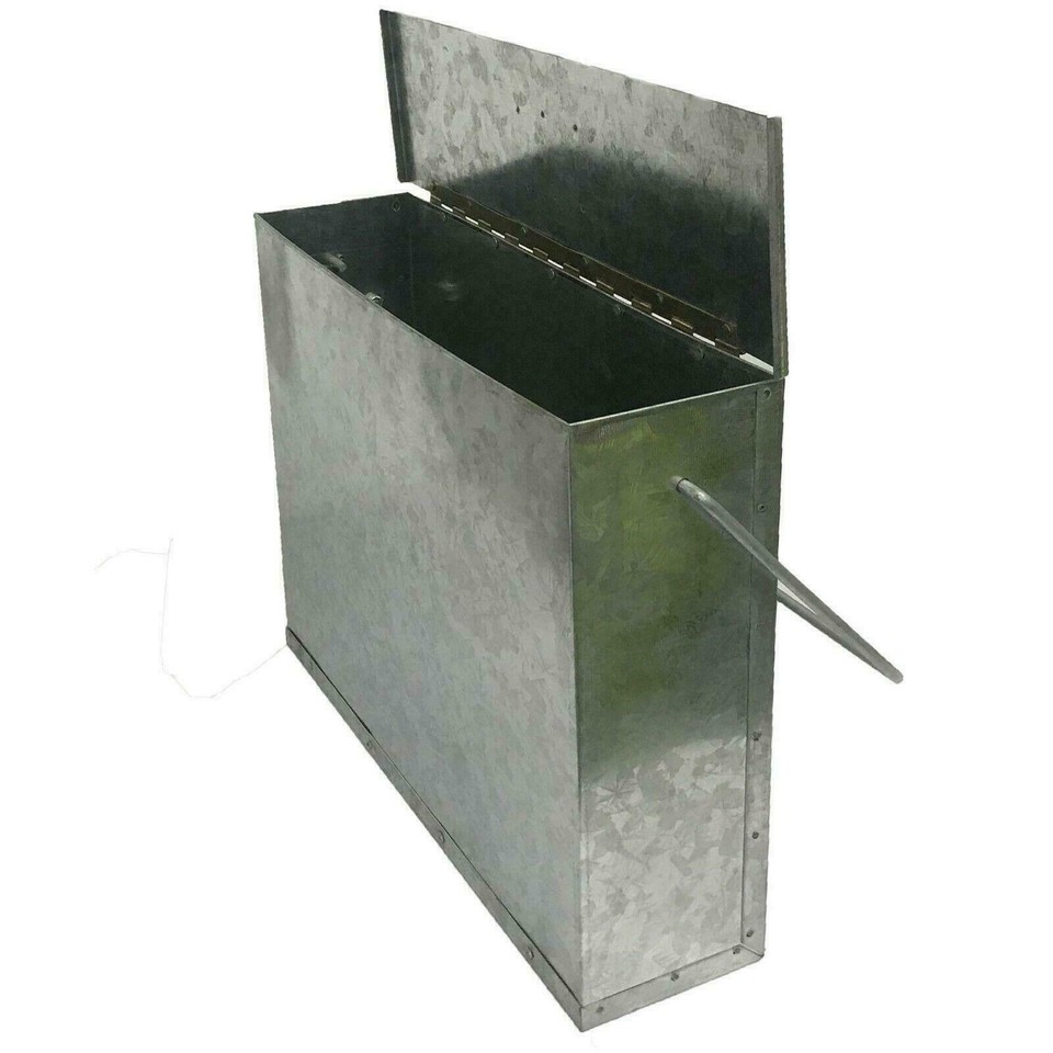 15L Ash Box Carrier Container Can Galvanised Steel Fireplace Metal Ash ...