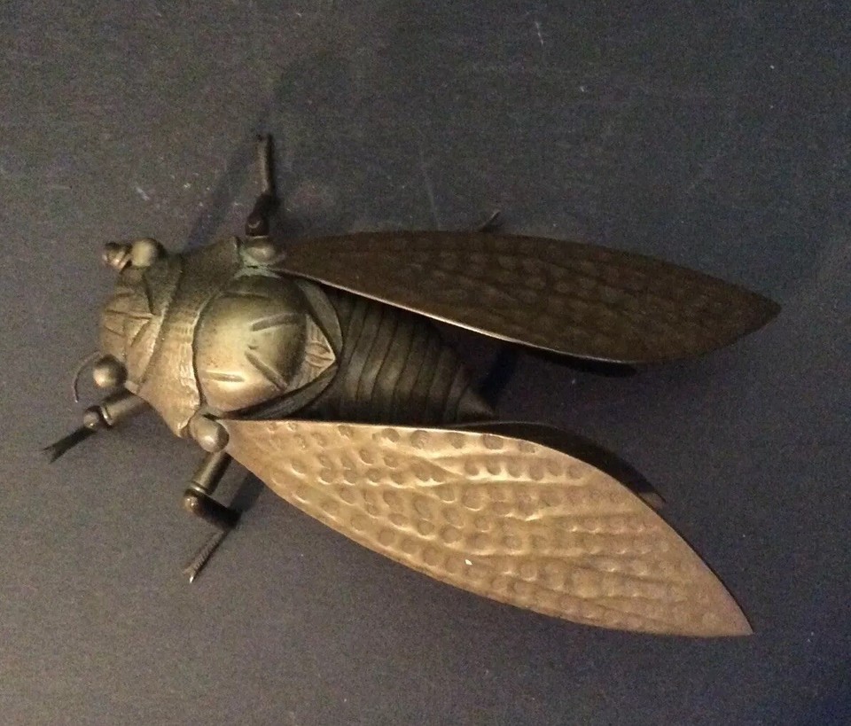 Antique Japanese Articulated Bronze Cicada | eBay