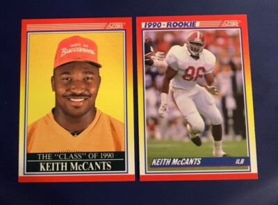1990 Score # 622 # 617 KEITH MCCANTS ROOKIE Lot 2 Tampa Bay Buccaneers ...