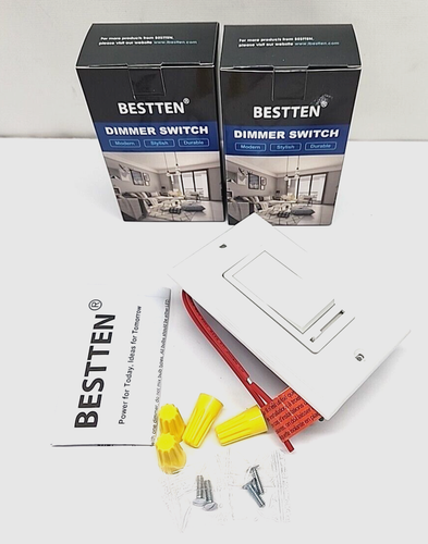 2pk BESTTEN single SLIM Dimmer Light Switch, Single-Pole or 3-Way ...