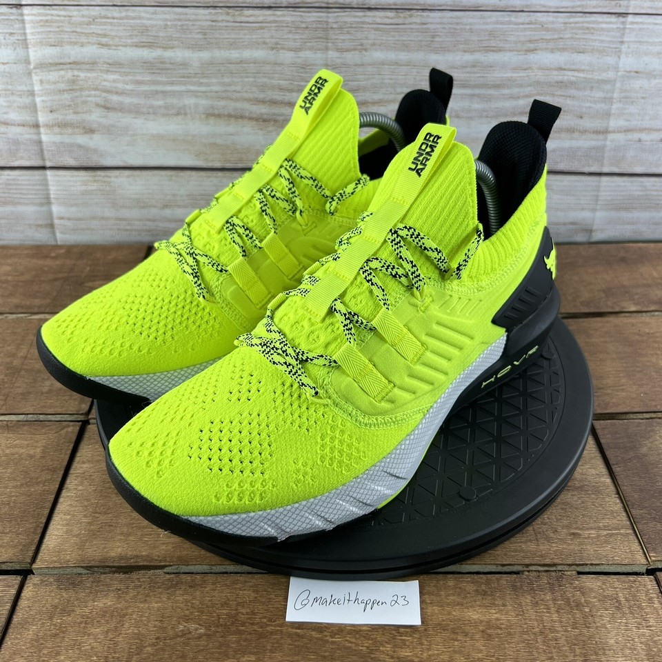 Under Armour UA Project Rock 3 HOVR Volt Black 3023004-306 Men Size 9.5 ...