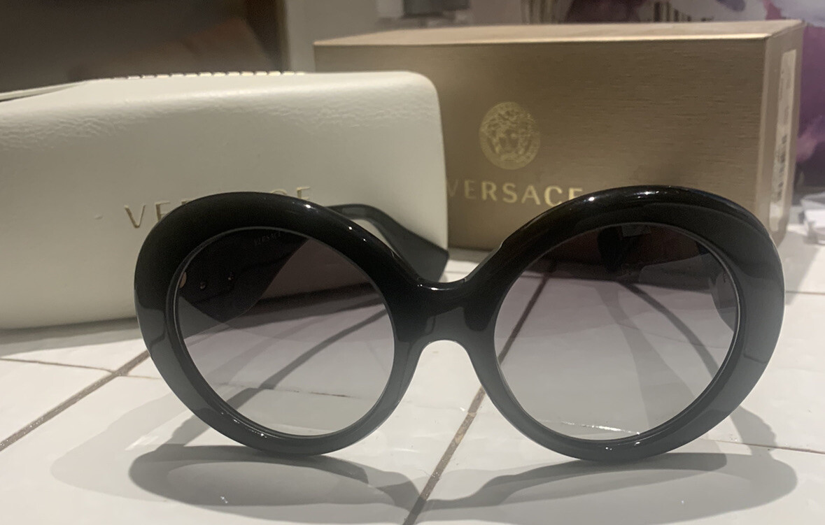 Versace Black circle frames medusa gold hardware Desi… - Gem