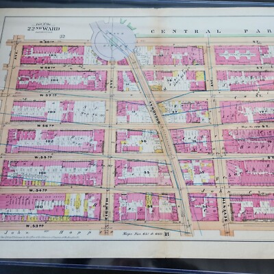 1890 Antique Manhattan City Map New York City Street Map Gallery ...
