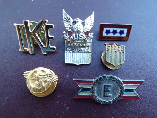 WWII US Soldier Service 3 Star Flag Sterling Silver Pin Honorable ...