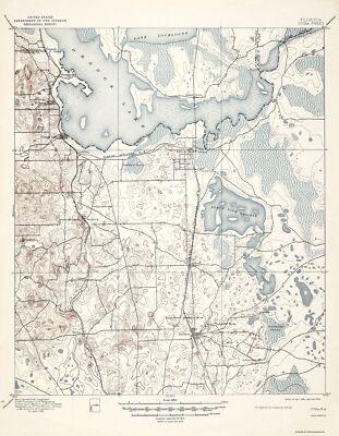 Topographical Map - Citra Florida Sheet - USGS 1895 - 23 x 29.56 | eBay