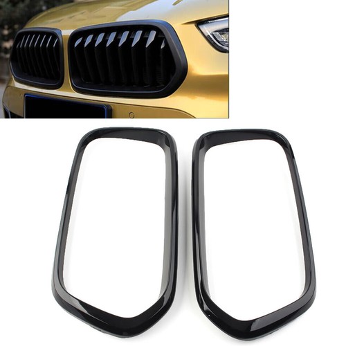 Pair Car Black Front Bumper Grille Frame Cover Trim For BMW X2 F39 2018 ...