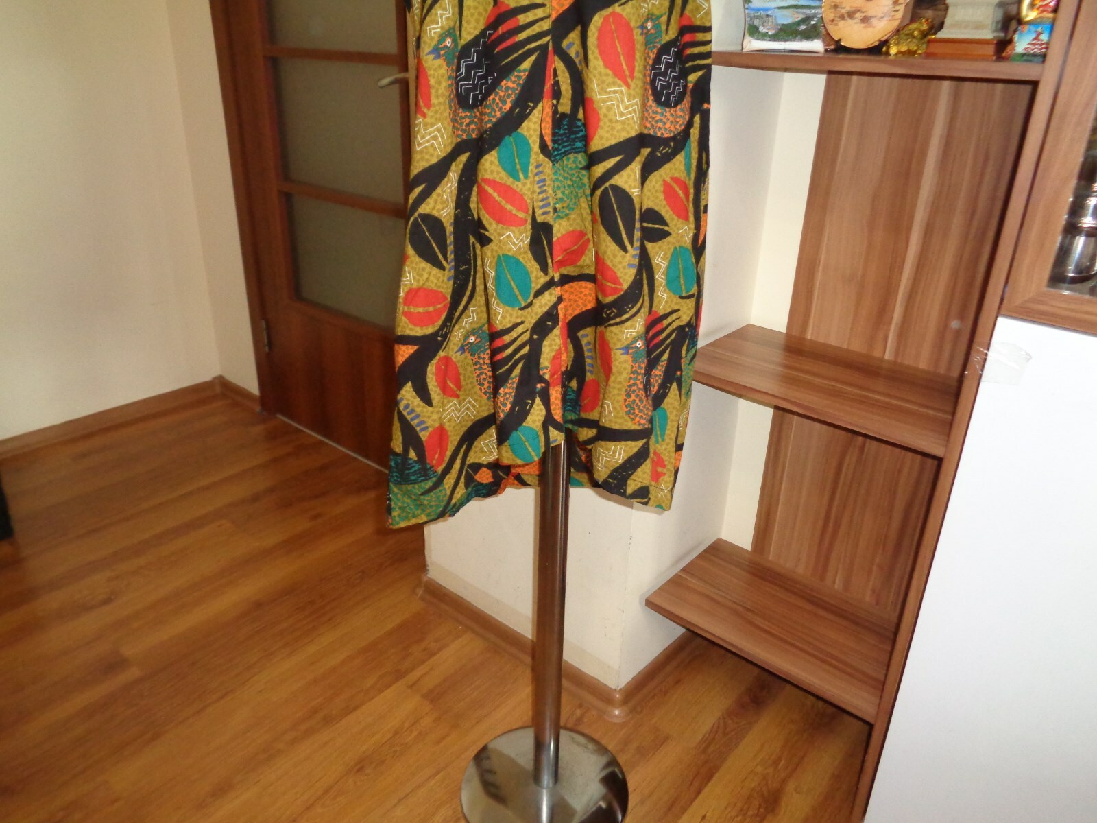 GUDRUN SJODEN ECO COTTON MULTICOLORED FRONT PLEAT BOTANICAL PRINT DRESS ...