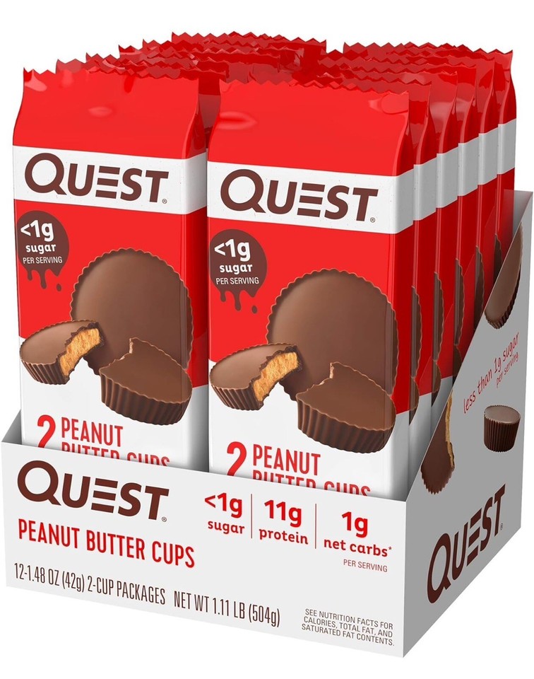 Quest Low Carb, Gluten Free, Keto Friendly, Peanut Butter Protein Cups ...