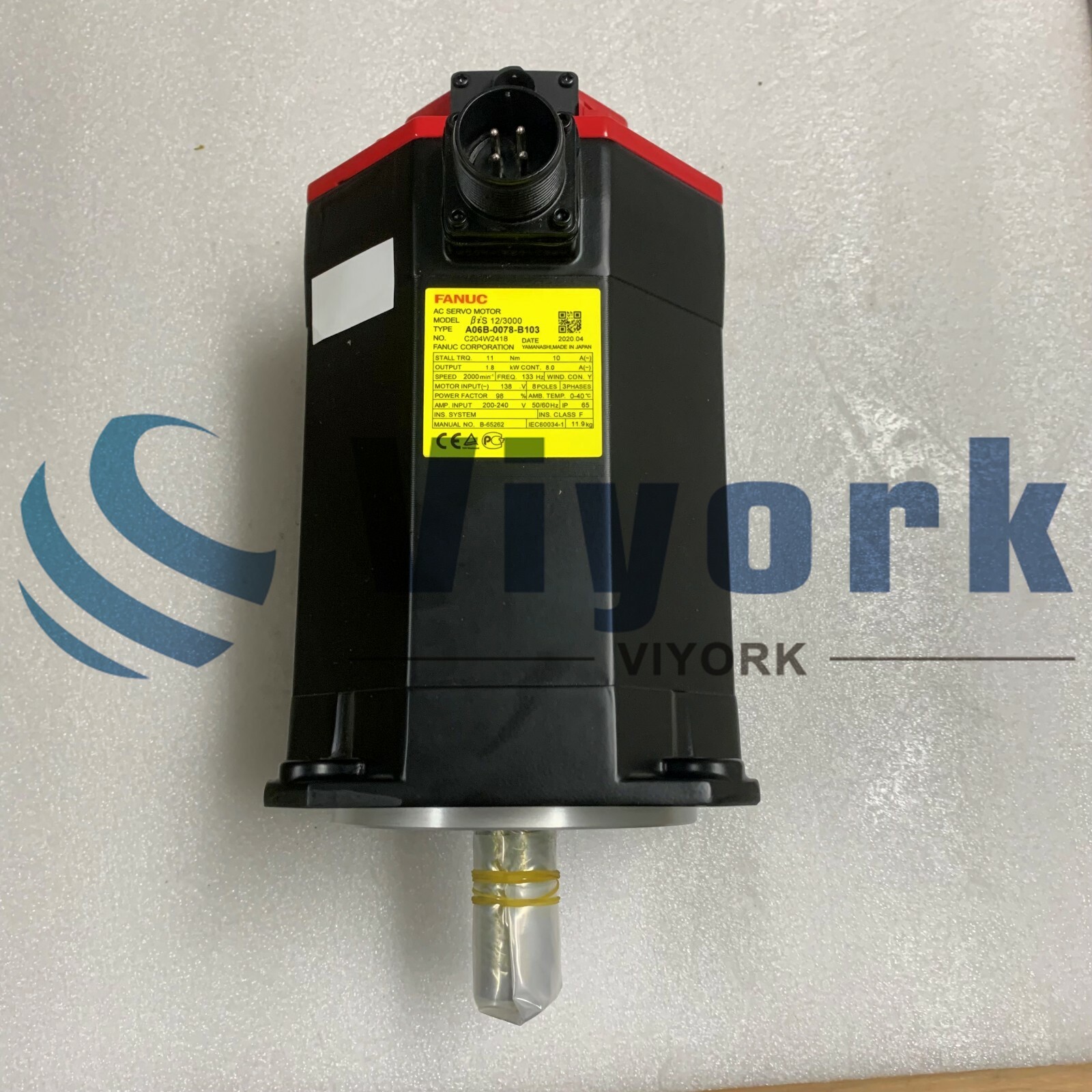 Fanuc A06B-0078-B103 AC SERVO MOTOR BIS12/3000 B128IA STRAIGHT SHAFT ...