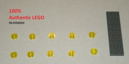 LEGO NEW 1x1 Transparent Yellow Round Plate (10x) 614144 3005744 Brick ...