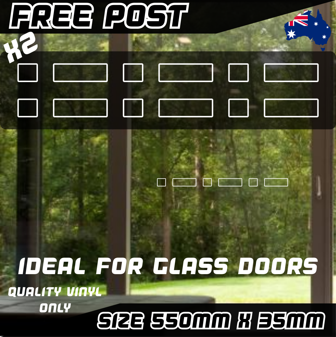 Safety Glass Door Stickers Decal Vinyl Sliding Window Hazard Protection ...