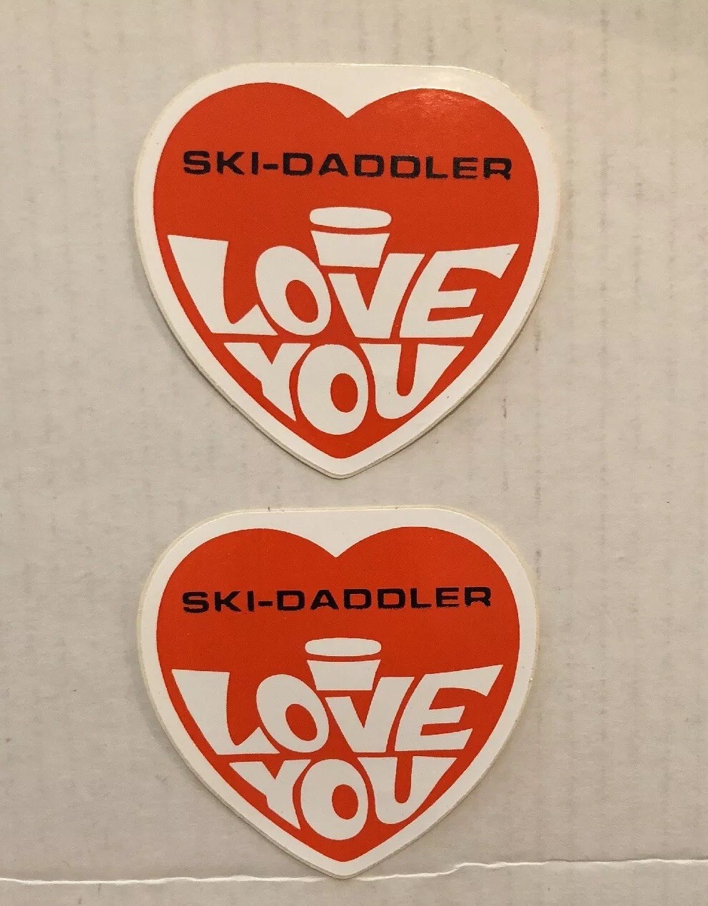 Ski Daddler I Love You NOS Vintage 2 Decals stickers Snowmobiles Winter ...
