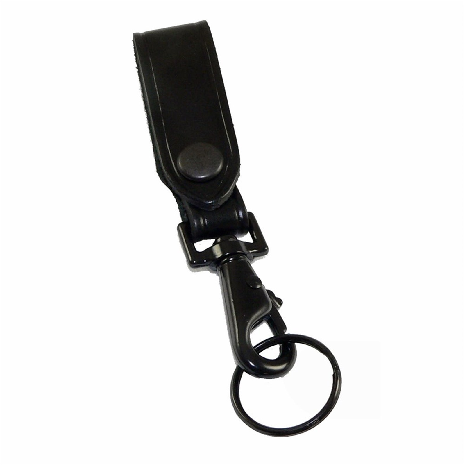 Leather Key Strap Police Belt Keeper Swivel Key Ring Black Corrections ...