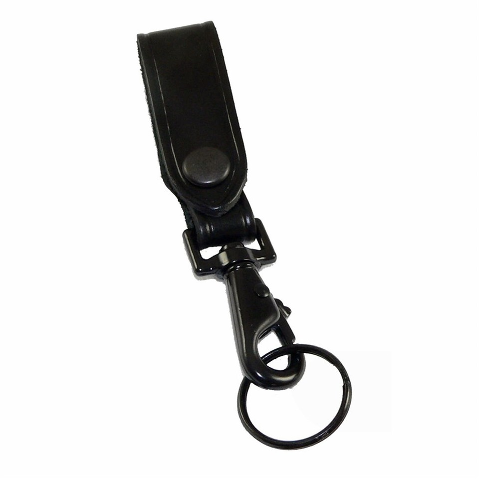 Leather Key Strap Police Belt Keeper Swivel Key Ring Black Corrections ...