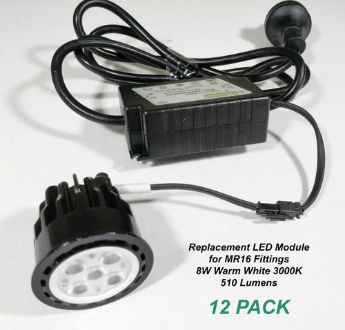 12 x Replacement LED Module for MR16 Fittings 8W Warm White 3000K ...