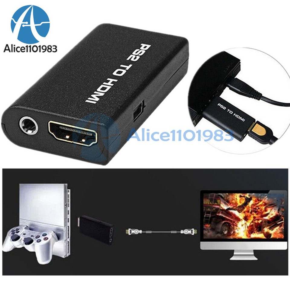 PS2 to HDMI Audio Video Cable AV Adapter Converter w/3.5mm Audio Output ...