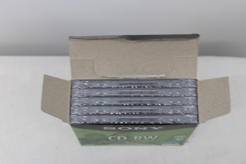 SEALED! (5) Sony CD-RW Blank Media 4x 700MB Jewel Cases CDRW700L ...
