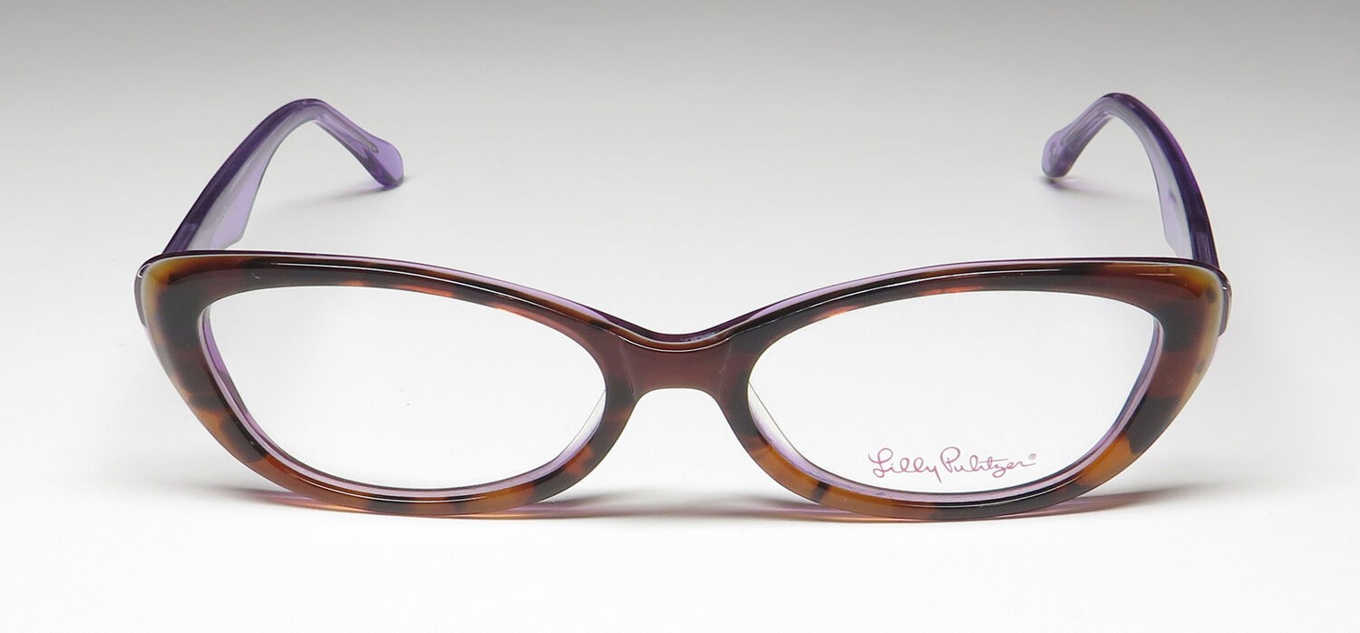 NEW LILLY PULITZER TAVI GLASSES PLASTIC 51-16-135 CAT EYE PURPLE IR ...