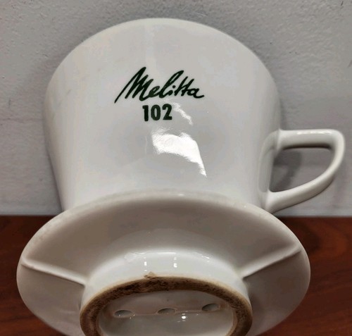 MELITTA 102 Coffee Porcelain Filter 4" Tall Opening 4.75" Across 3 HOLE ...