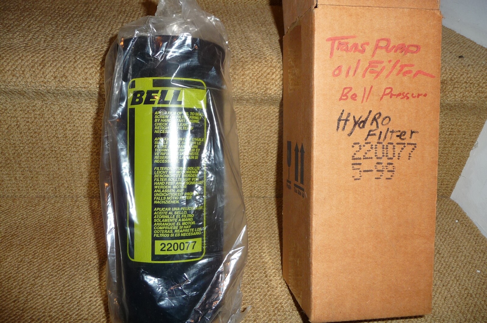 Vintage Filter BELL 220077 Spin On Filter NEW in Box NOS Hydro Oil | eBay
