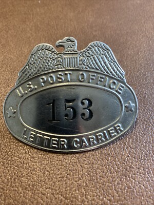 US Post Office Letter Carrier Hat Badge #153 Vintage Postal Carrier ...