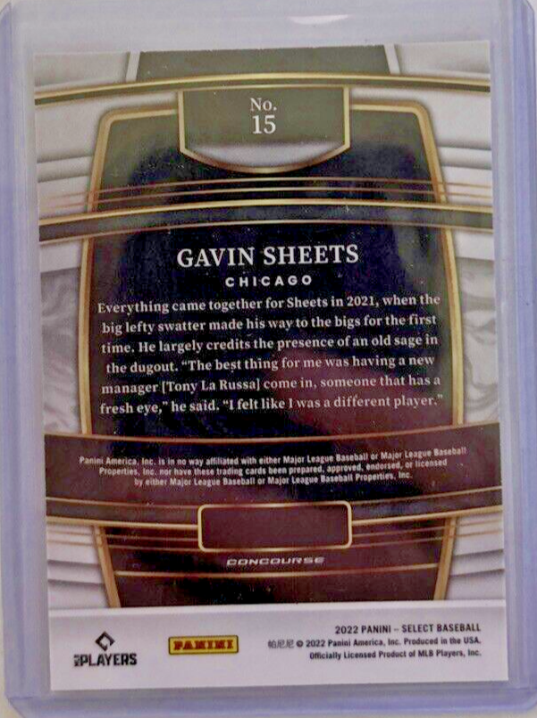 2022 Panini Select - Concourse Blue Prizm #15 Gavin Sheets (RC) | eBay