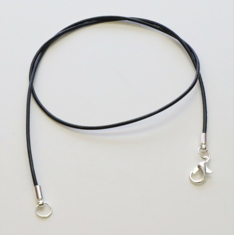 Leather Cord 1.5mm Surfer Choker Necklace with Silver Lobster clasp ...