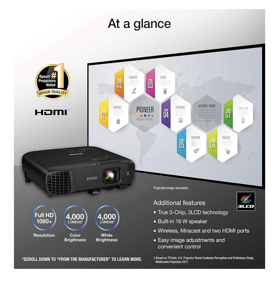 Epson Pro EX9240 3LCD Full HD 1080p Wireless Projector (Certified Renew ...