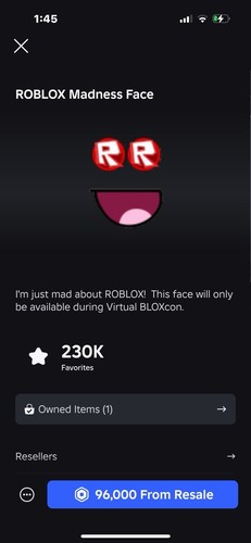 Roblox madness face limited | eBay