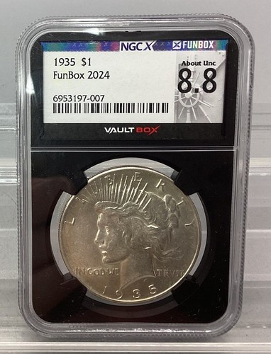 1935 Peace Silver Dollar - NGC X - AU 8.8 - FunBox 2024 | eBay